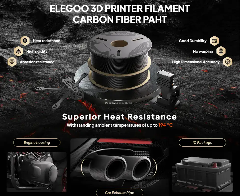 Elegoo PAHT-CF Filament 1.75 mm 1 KG